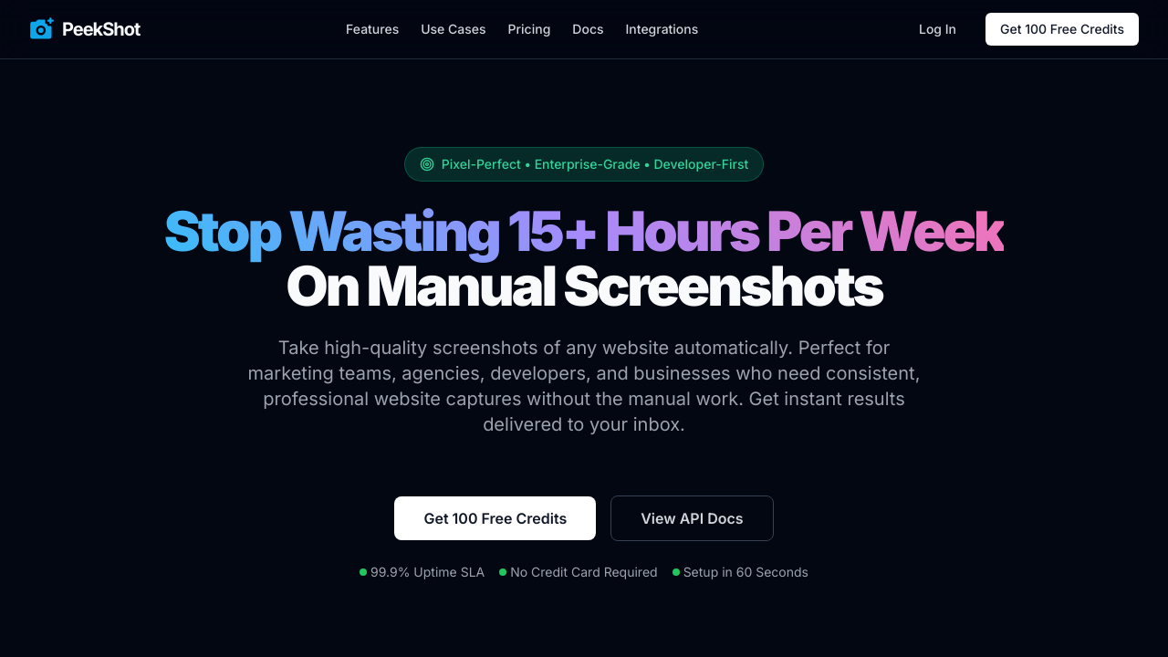 PeekShot - Automate Browser Screenshots | Website Screenshot API